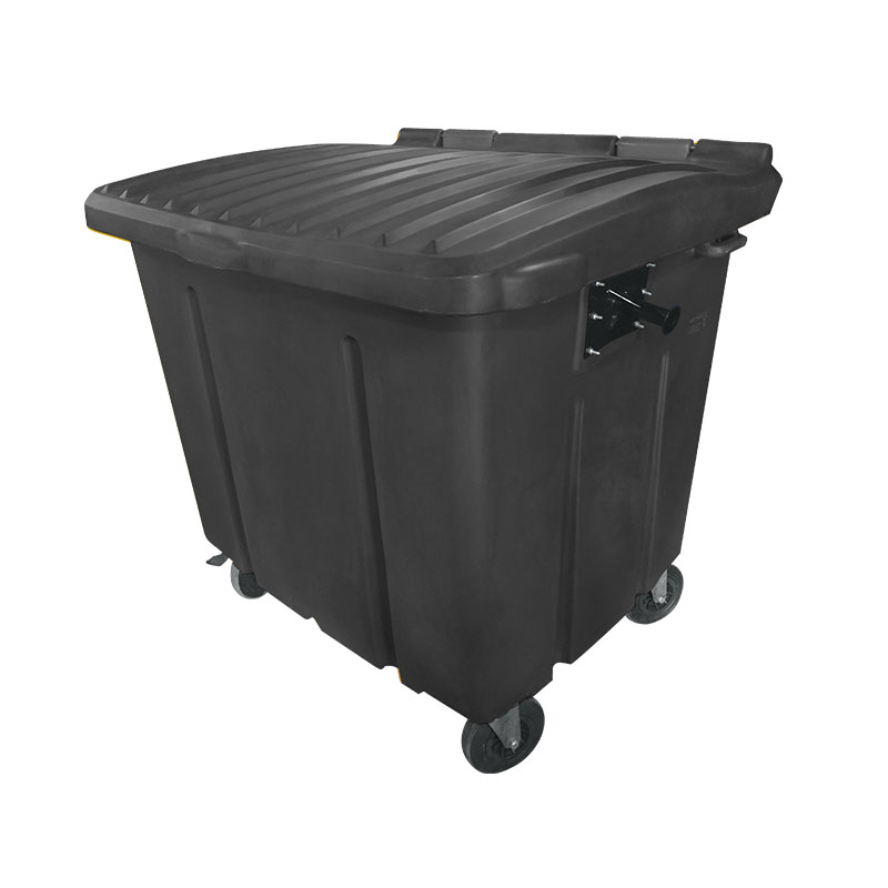 Container de lixo ou lixeira PRETO de plástico SEM RODA, 1000 Litros